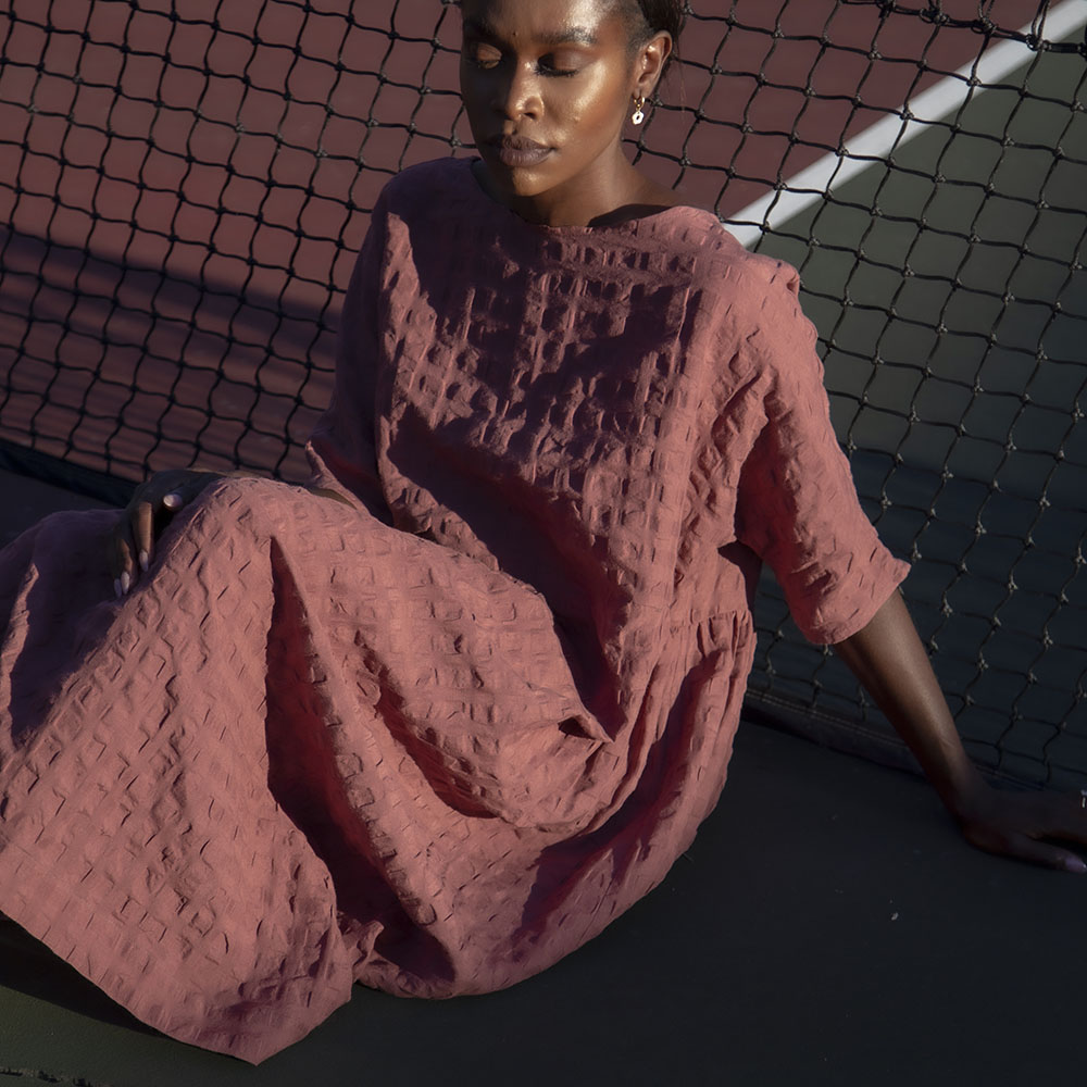 Gathered Midi Dress - Hackwith Design House