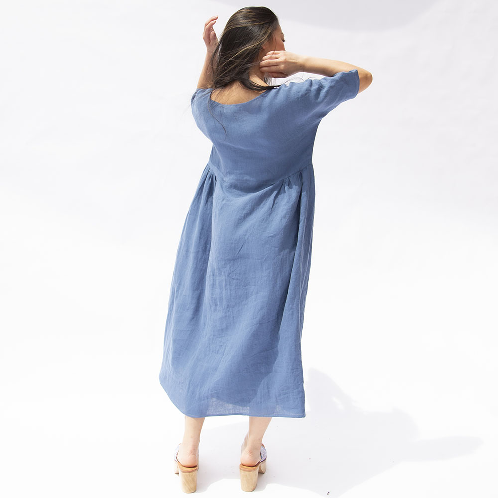 Gathered Midi Dress - Hackwith Design House