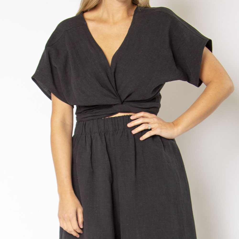 Short Sleeve Tie Top - Hackwith Design House