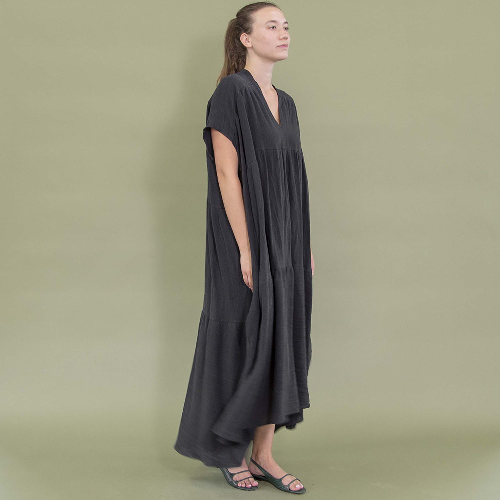 Double V Tiered Maxi Dress - Hackwith Design House