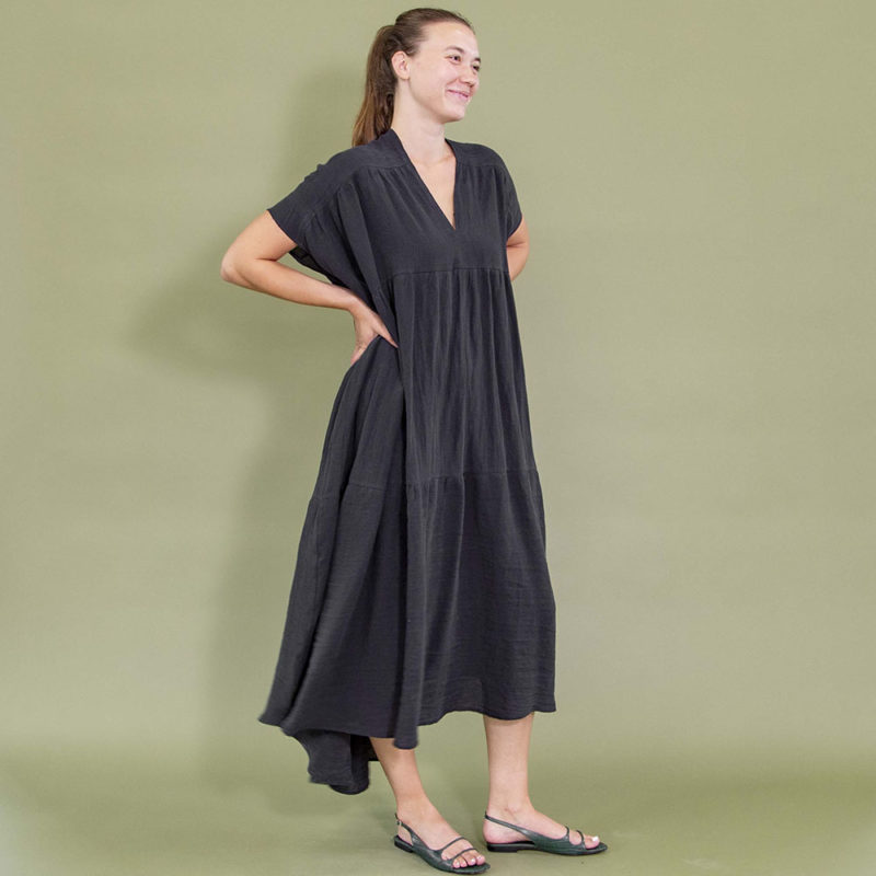 Double V Tiered Maxi Dress - Hackwith Design House