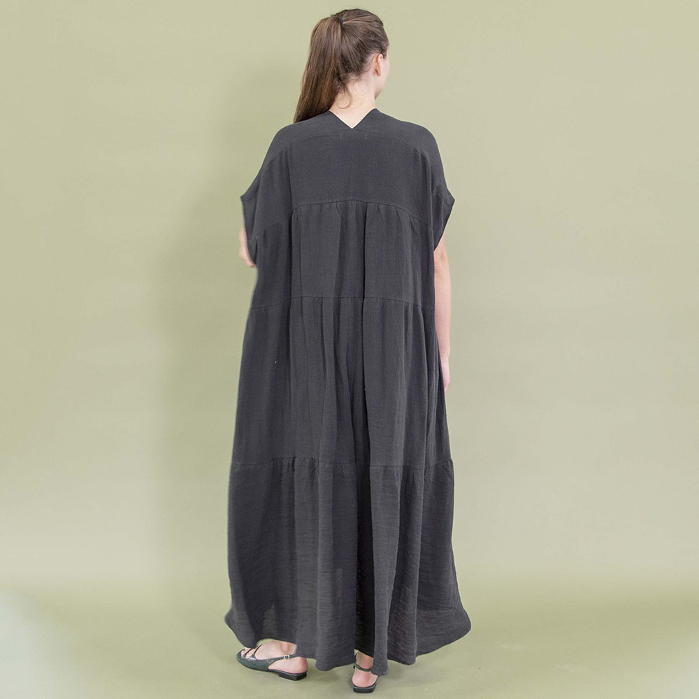 Double V Tiered Maxi Dress - Hackwith Design House