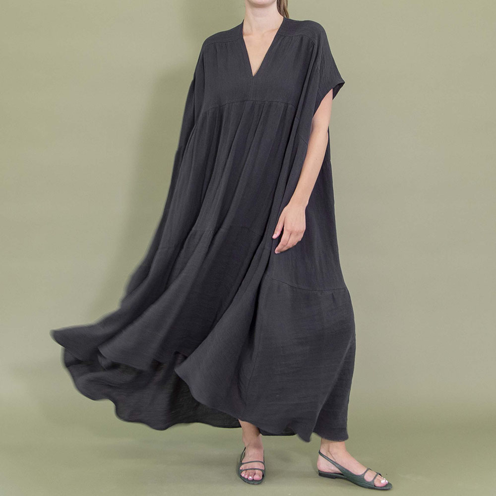 Double V Tiered Maxi Dress - Hackwith Design House