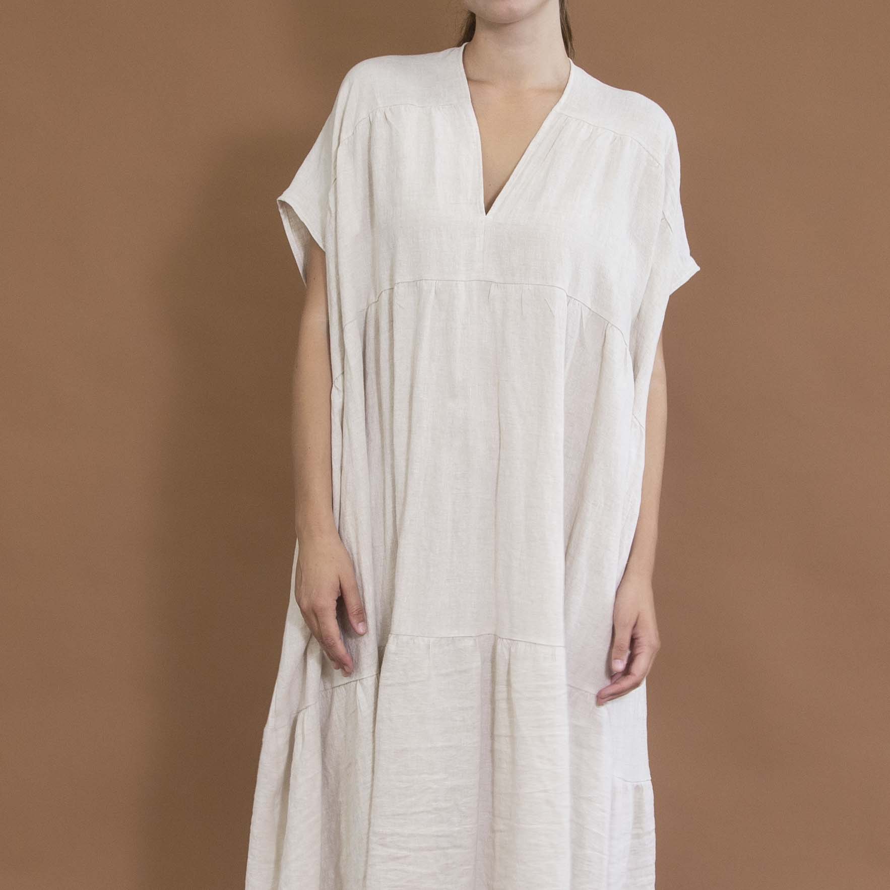 Double V Tiered Maxi Dress - Hackwith Design House