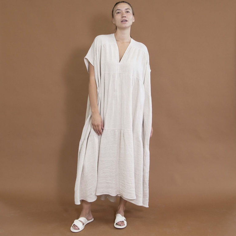 Double V Tiered Maxi Dress - Hackwith Design House