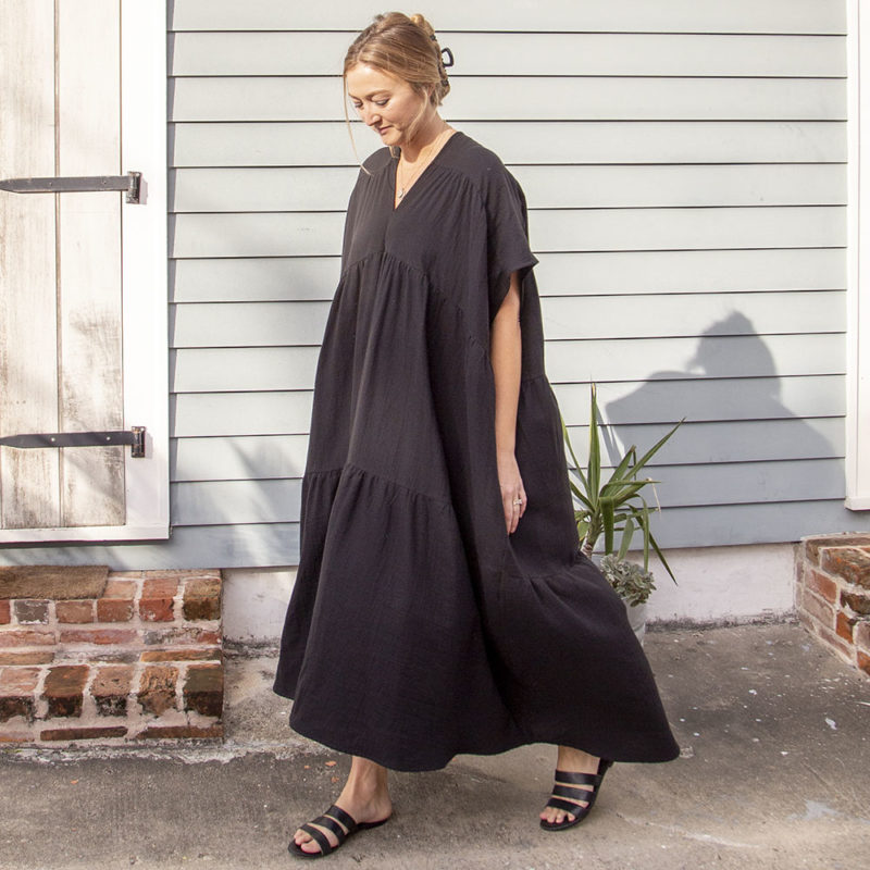 Double V Tiered Maxi Dress - Hackwith Design House