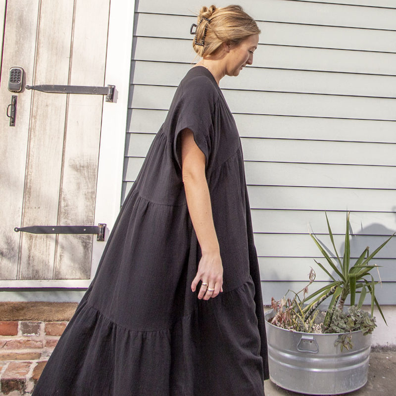 Double V Tiered Maxi Dress - Hackwith Design House