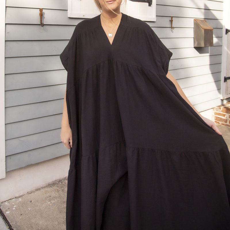 Double V Tiered Maxi Dress - Hackwith Design House