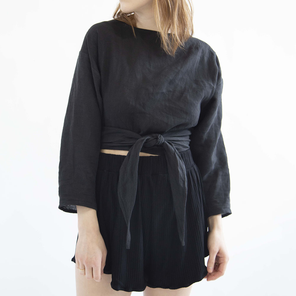 Long Sleeve Tie Top - Hackwith Design House