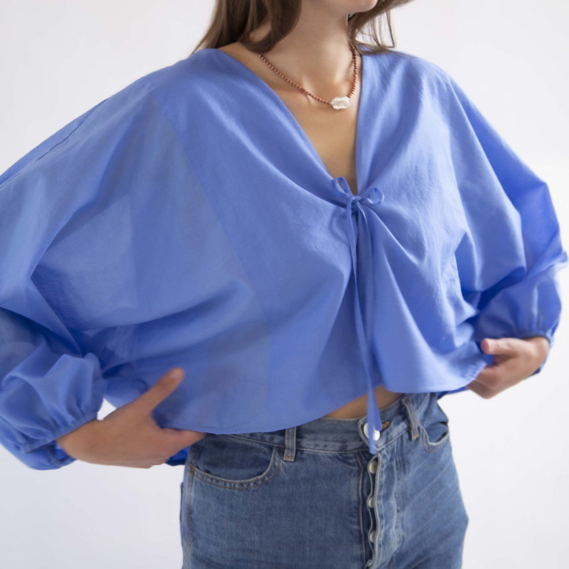 Balloon Sleeve Tie Top - Hackwith Design House Balloon Sleeve Tie Top - Hackwith Design House