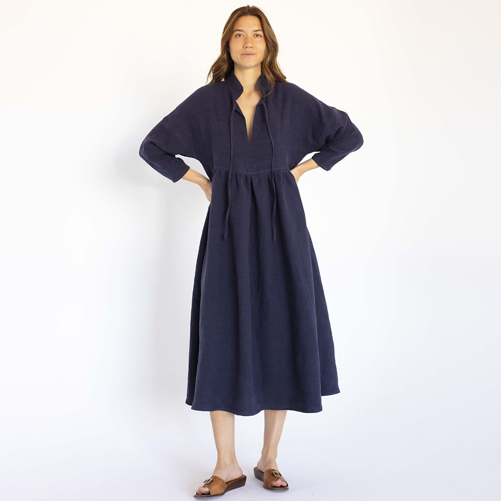 Collar Tie Oversized Dress - Hackwith Design House